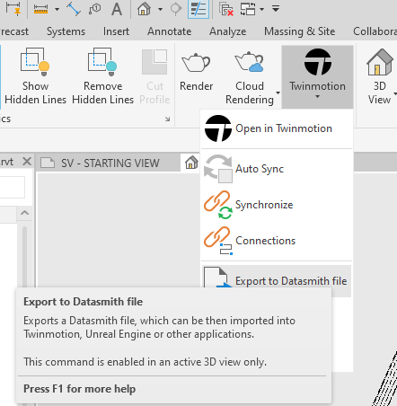 Revit 2025 can't export datasmith file? - Autodesk Community