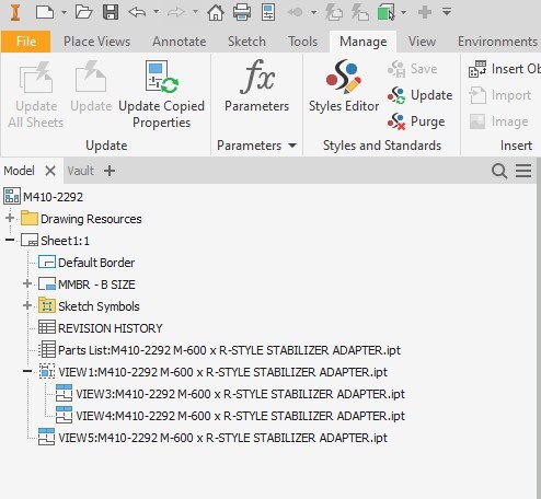 Part Not Appearing Under View In Model Tab Of Drawing - Autodesk Community