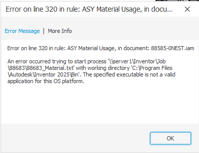 Solved: Inventor 2025 issue with existing iLogic rule - Autodesk Community