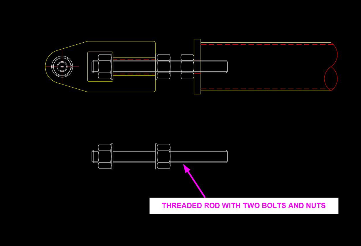 how to create threaded rod with two bolts and nuts? - Autodesk Community