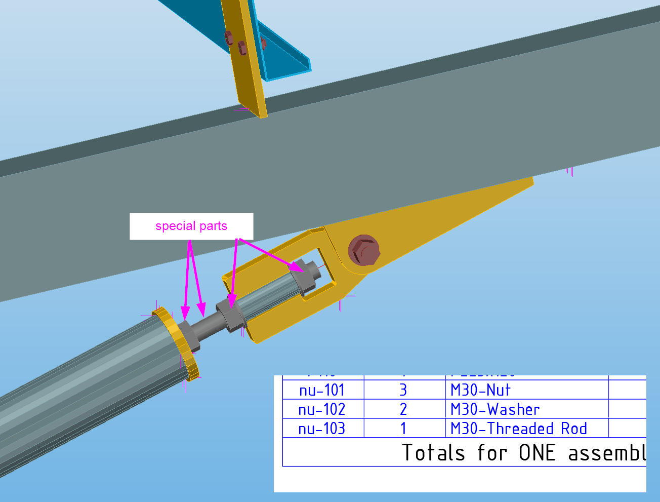 how to create threaded rod with two bolts and nuts? - Autodesk Community