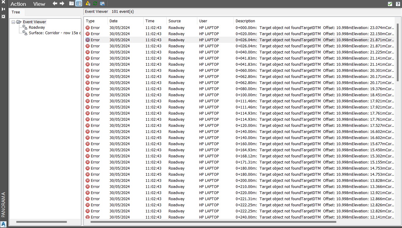 Solved: Target not found and the section views looks wrong (too much cut and fill area ...