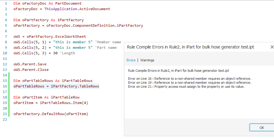 Change the active row of the iPart table using iLogic - Autodesk Community