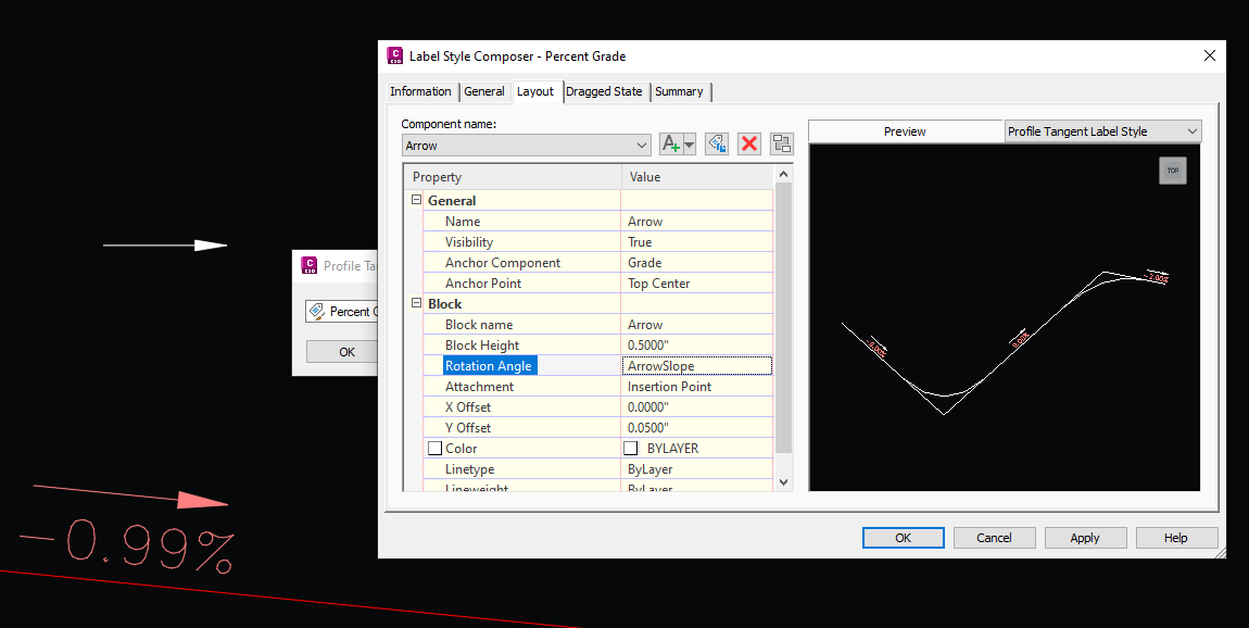 Solved: profile grade label arrow - Autodesk Community