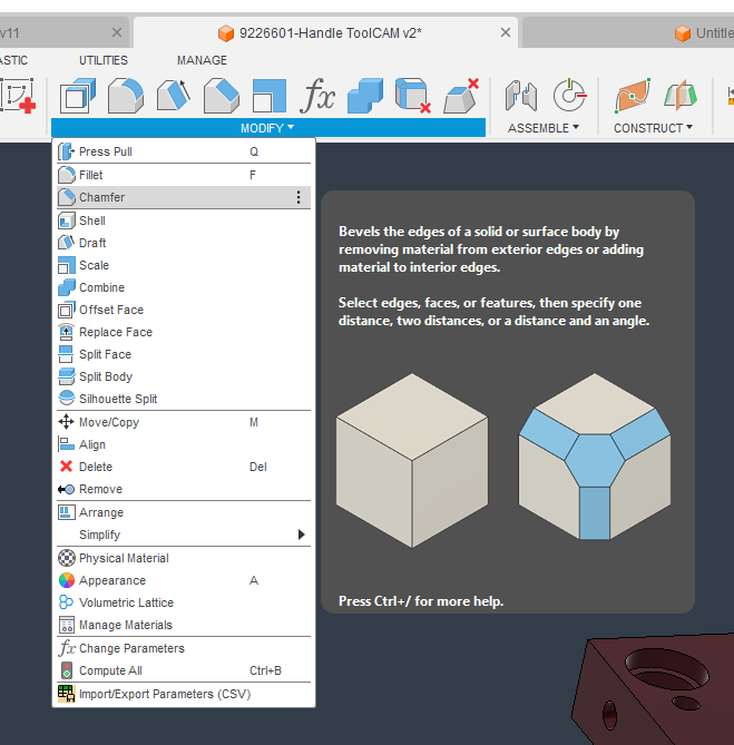 Chamfer Tools Location - Autodesk Community