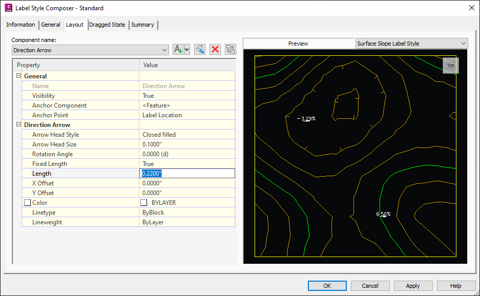 Solved: Two-Points Slope Label Arrow Visibility - Autodesk Community
