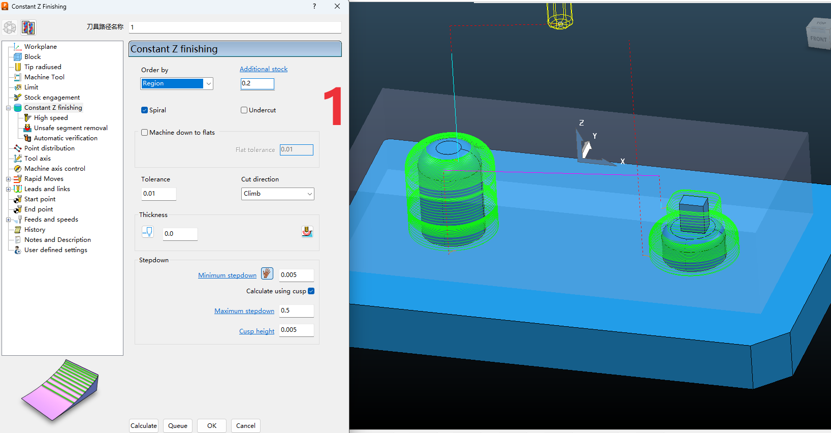 Constant Z Finishing How to use different Cusp Heights for the same Toolpaths - Autodesk Community