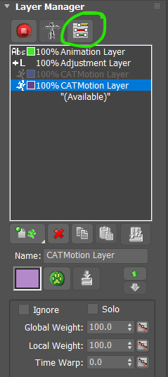 3dsMax2025, CAT, Dope Sheet: Layer Ranges - The window remains completely white with no content ...