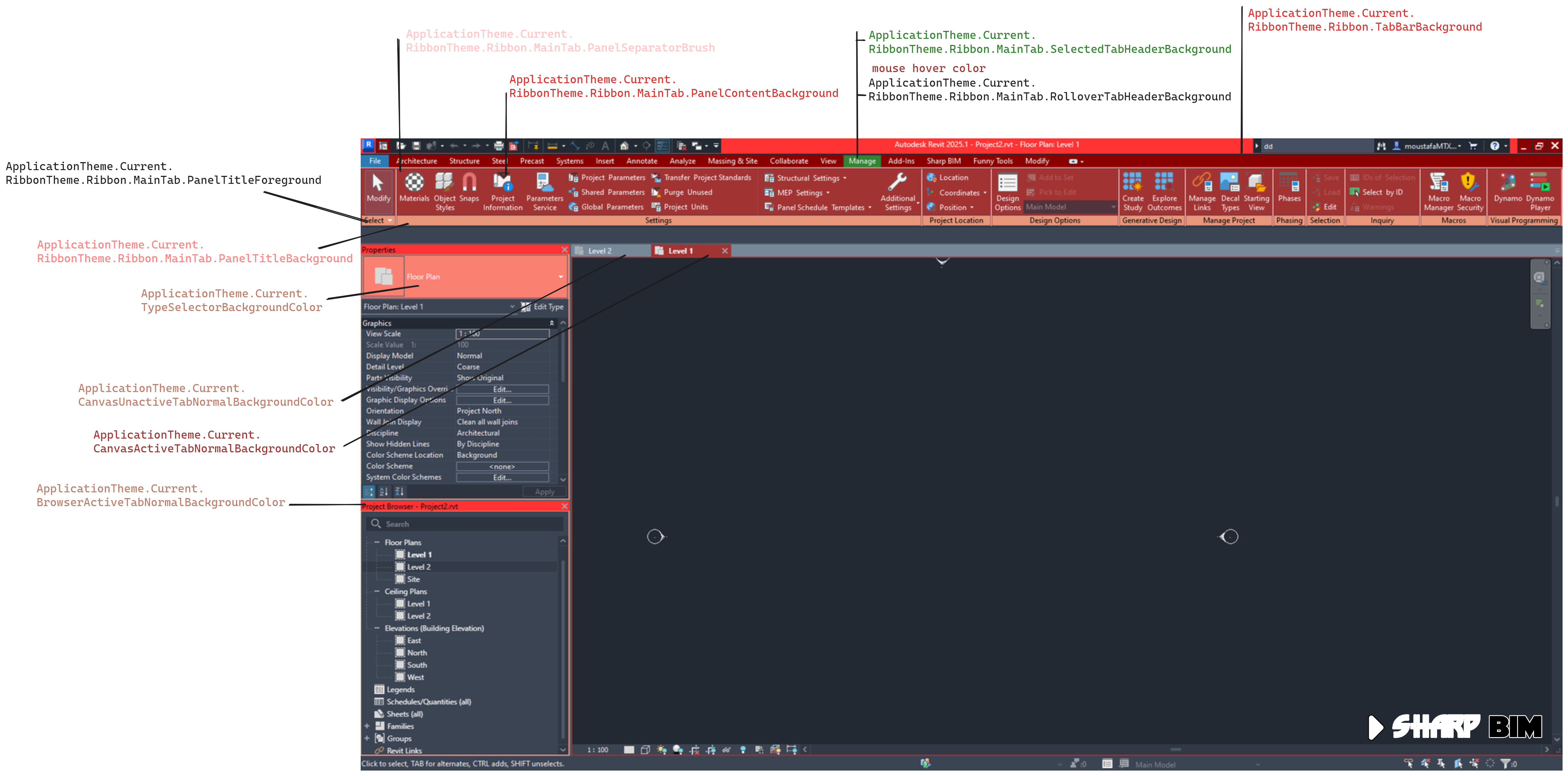 How to change Revit ribbon tab color? - Autodesk Community