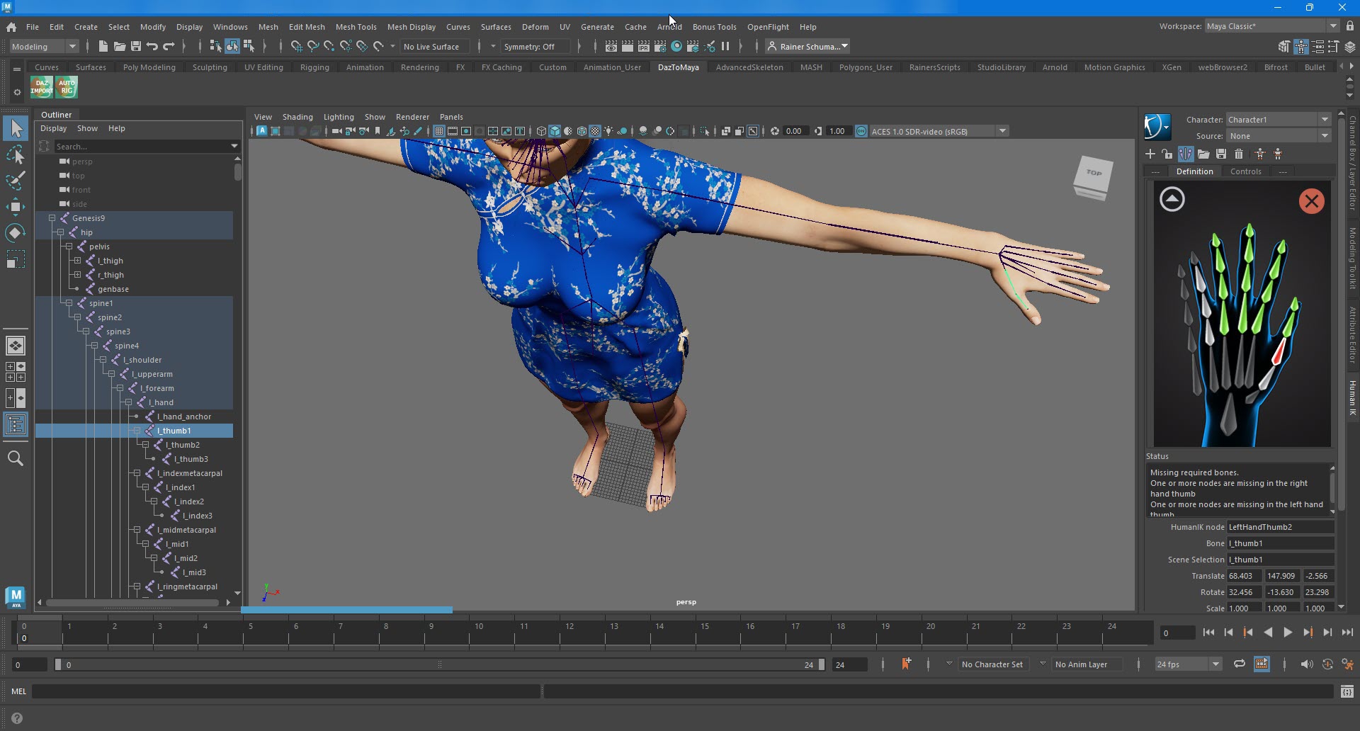 To few Bones in the model for human ik tool skeleton creation - Autodesk Community
