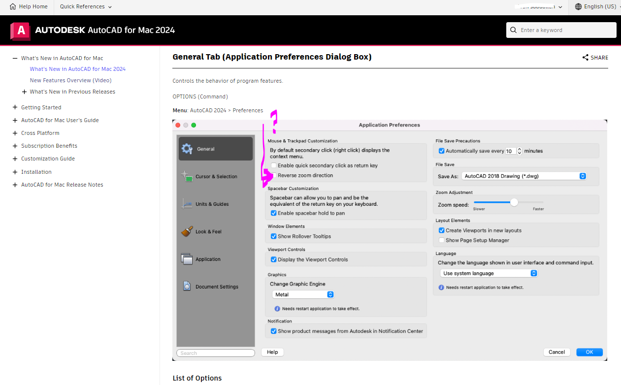 Solved: Reverse trackpad scroll direction in Autocad 2024 - Autodesk Community