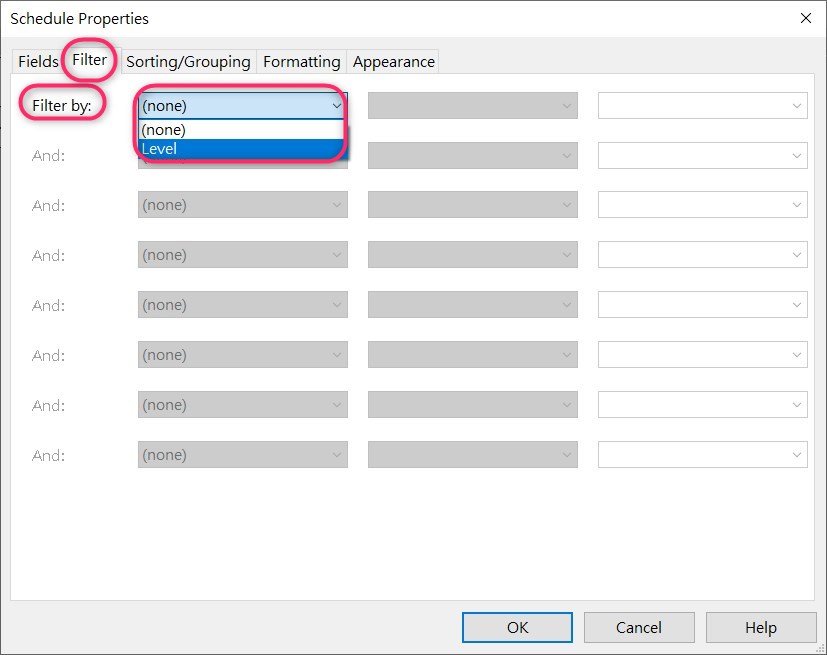 Filter floor and wall by Type name in Schedule - Autodesk Community