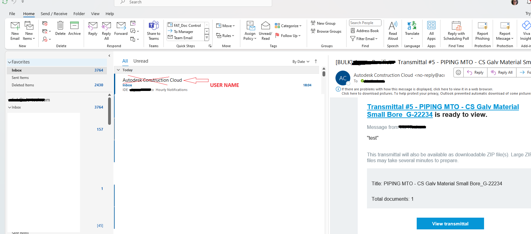 Notification transmittal email from USER name - Autodesk Community