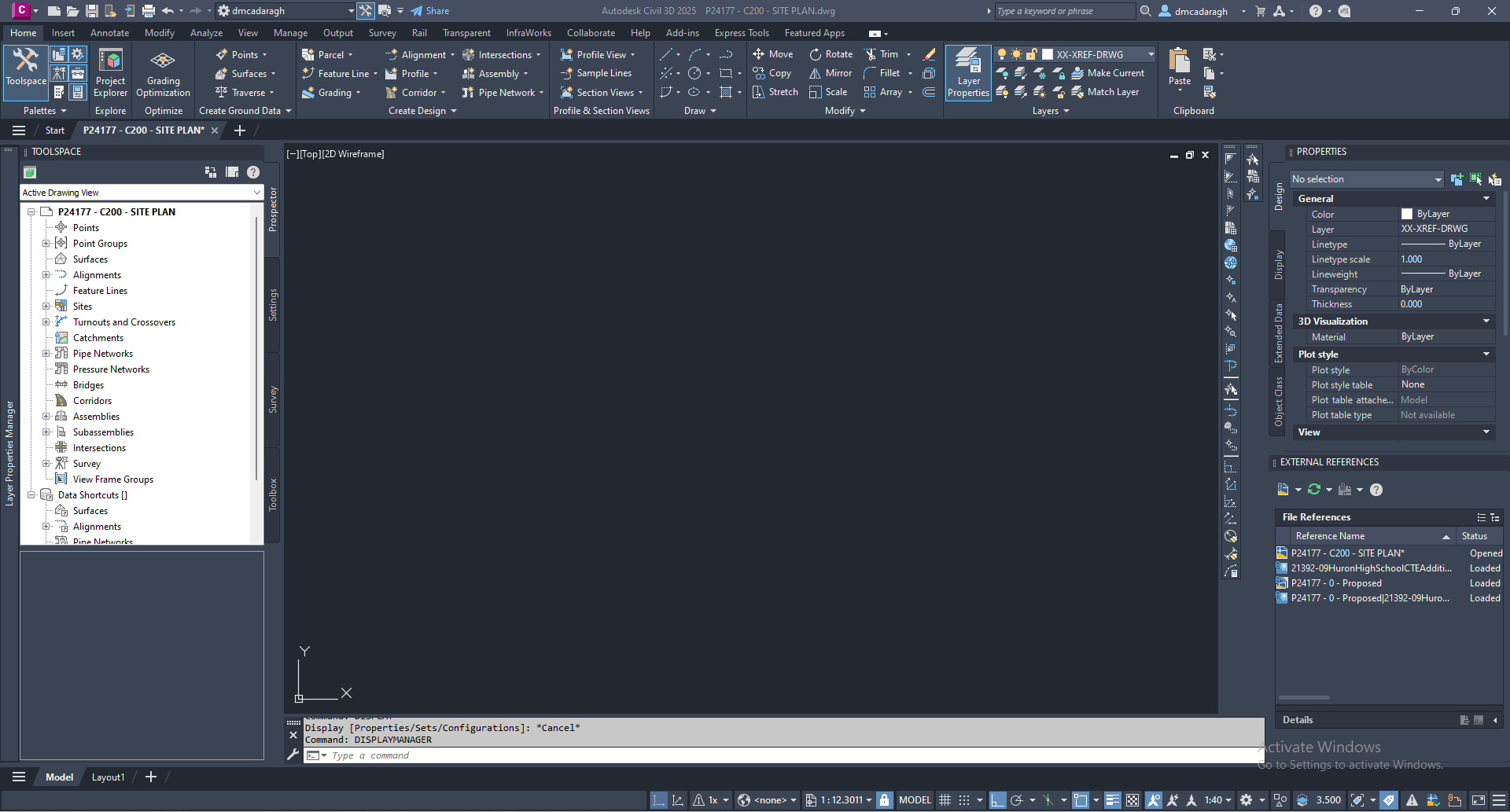 Attached External Reference of a Civil 3D Drawing Does Not Display in ...