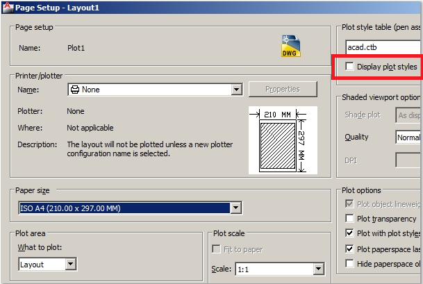 Solved: Page Setup - Check box "Display plot styles" - Autodesk Community