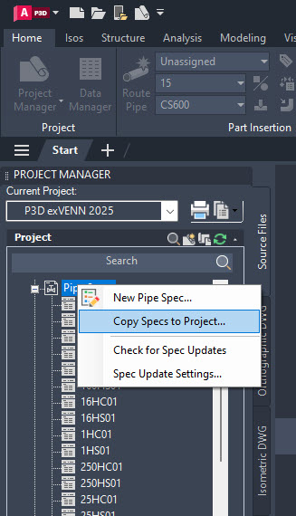 Add new spec file into project. - Autodesk Community
