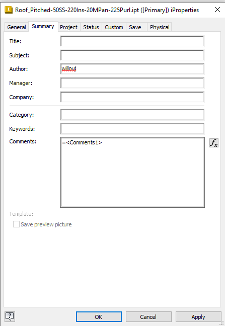 Is there a way to add Comments (from iProperties) to an iLogic form? - Autodesk Community