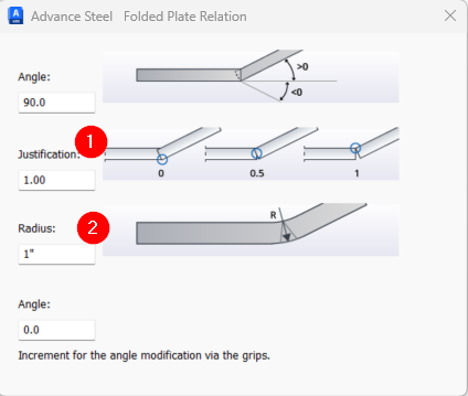 Need help creating a Folded plate, the radius of the fold (folded ...
