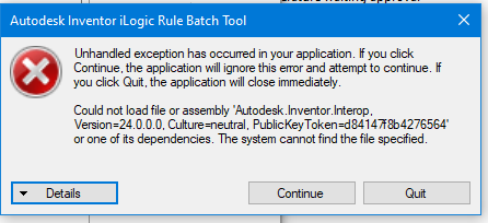 iLogic_Rule_Batch_Tool in Autodesk app store Error - Autodesk Community