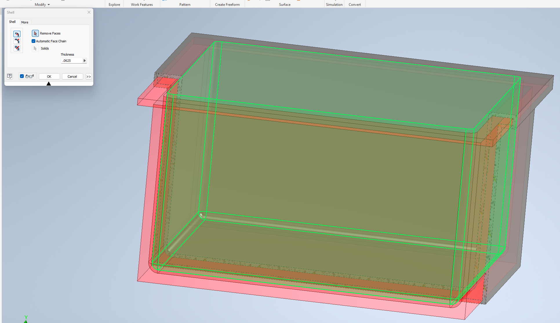 Extrude taper to hollow a lofted profile - Autodesk Community
