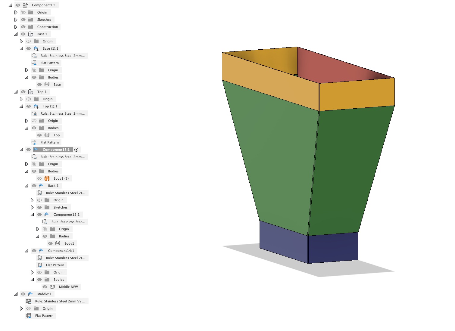 Solved: Create sheet metal chute from solid block - Autodesk Community