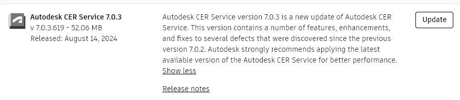 Solved: Autodesk CER Service 7.0.3 - Autodesk Community