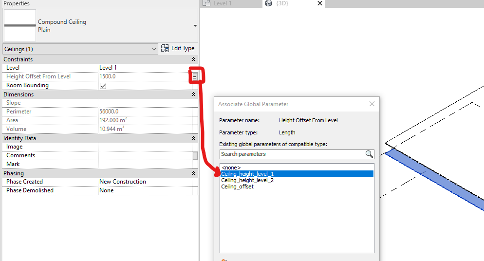 Solved: How to change height offset from level of multiple ceilings at once? - Autodesk Community