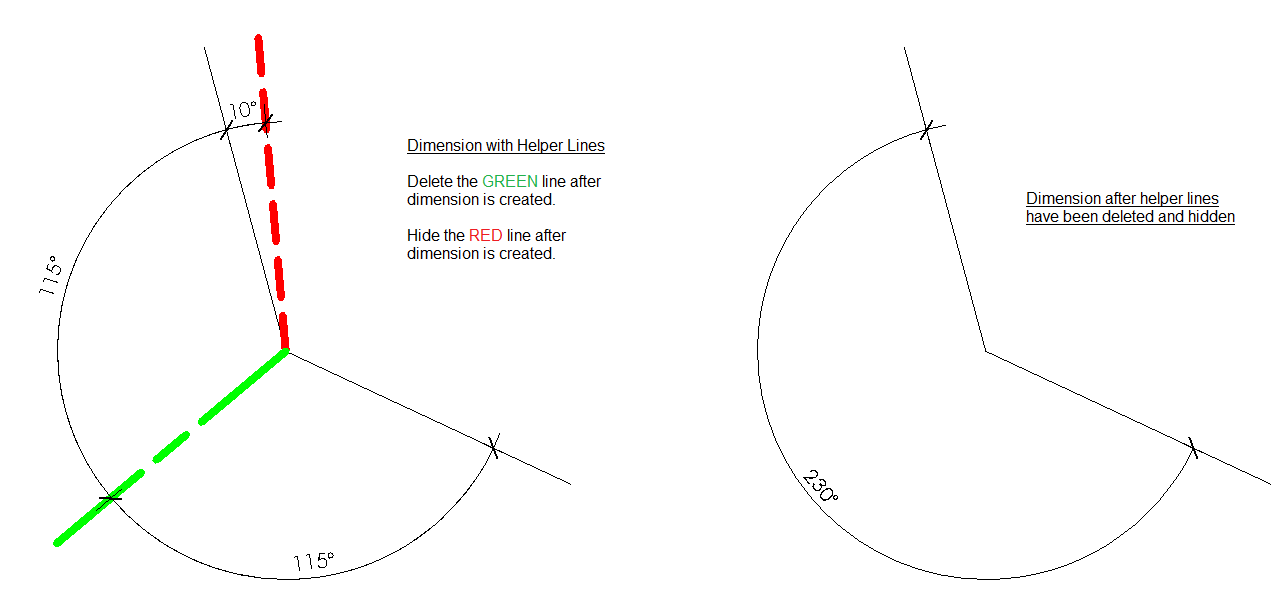 Solved: How to give angular dimension above 180 degree - Autodesk Community