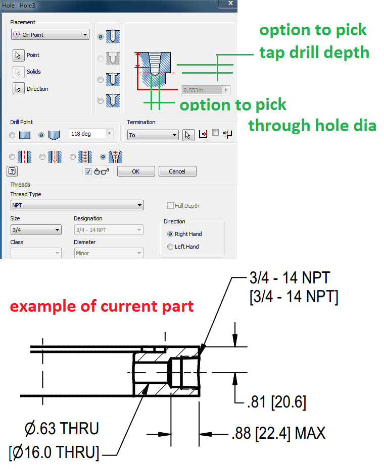 More NPT Hole Options - Autodesk Community