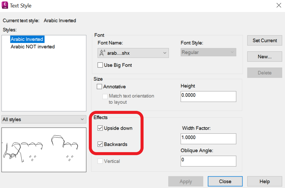 Arabic Fonts are coming as inverted on Autocad - Autodesk Community