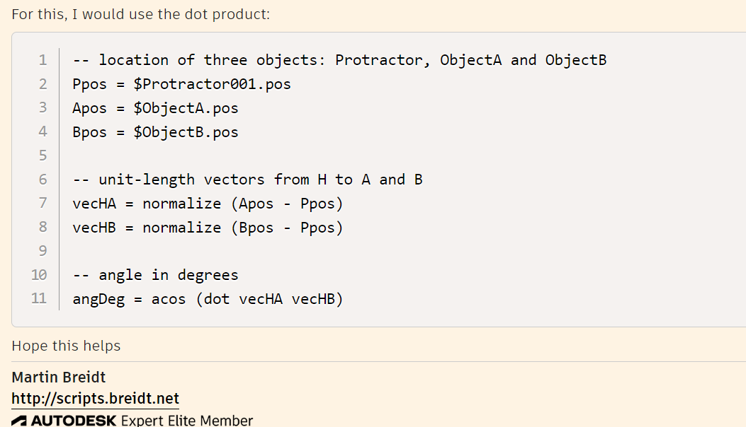 Solved: display live protractor angle parameter value as textplus object without animated keys ...