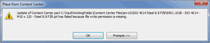 Solved: Content center file write permission is missing. - Autodesk Community