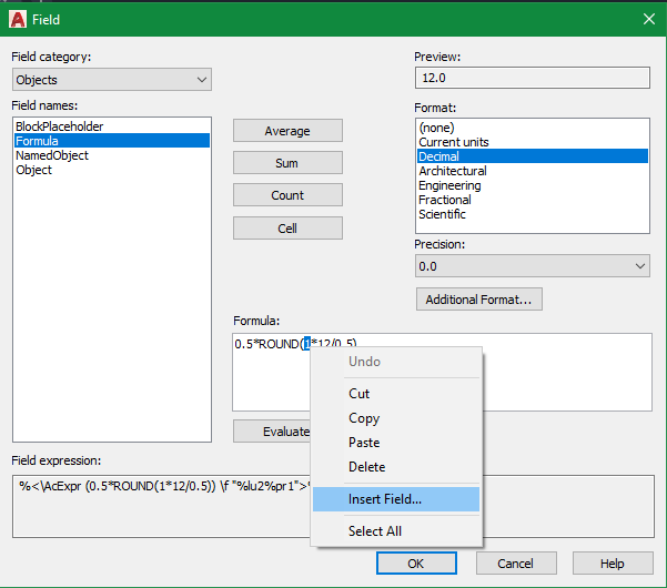 Solved: Rounding a Field number to the nearest .5' that is pulling off of diameter - Autodesk ...