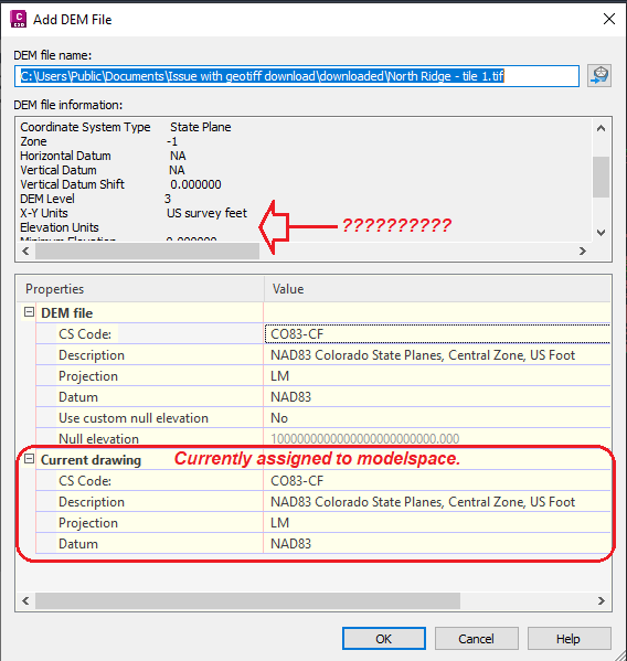 Solved: Issue with geotiff elevation showing in meters, everything else is in feet and works ...