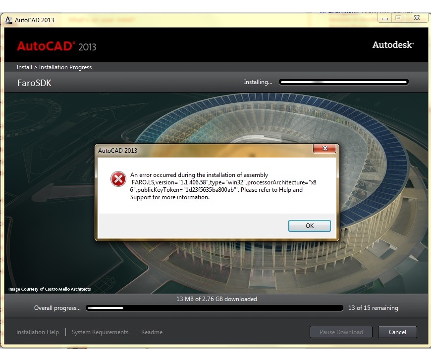 Error message when installing AutoCAD 2013 for students. - Autodesk ...
