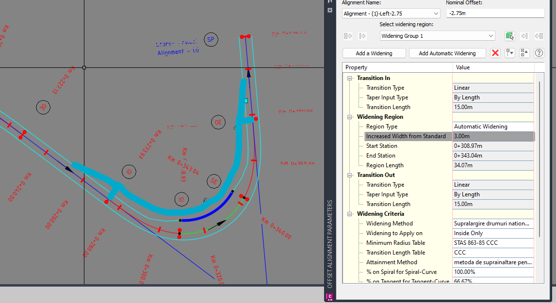 Automatic widening from design criteria on spirals - Autodesk Community
