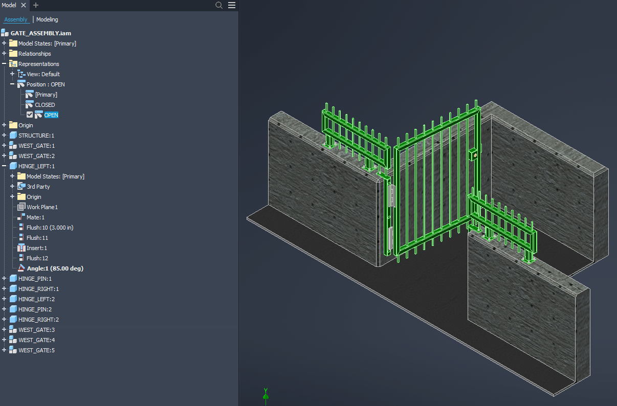 What is the Inventor workflow to allow positional representations when using skeletal parts and ...
