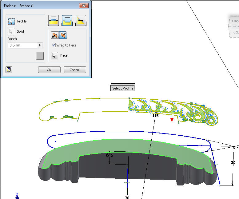 Solved: Emboss errors on a non-cylindrical surface - holes produced through entire body ...