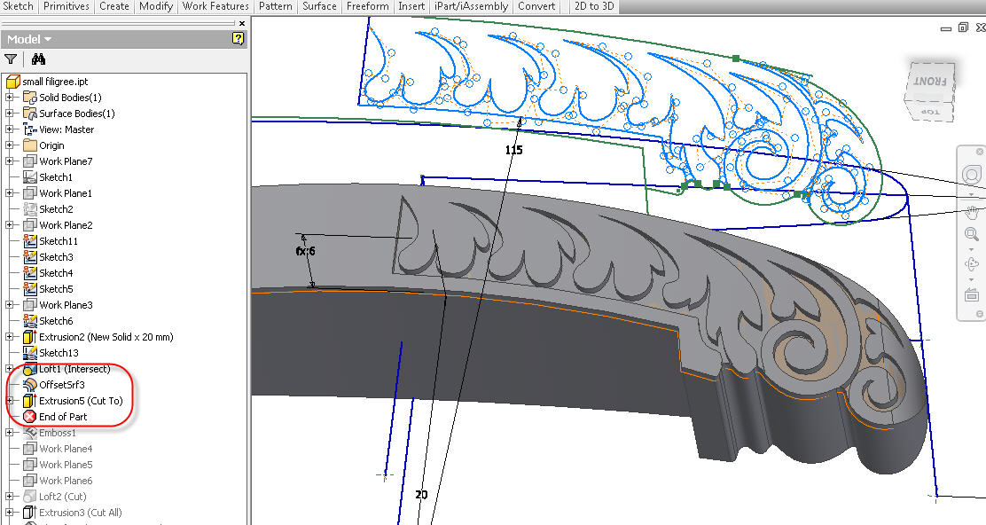 Solved: Emboss errors on a non-cylindrical surface - holes produced through entire body ...