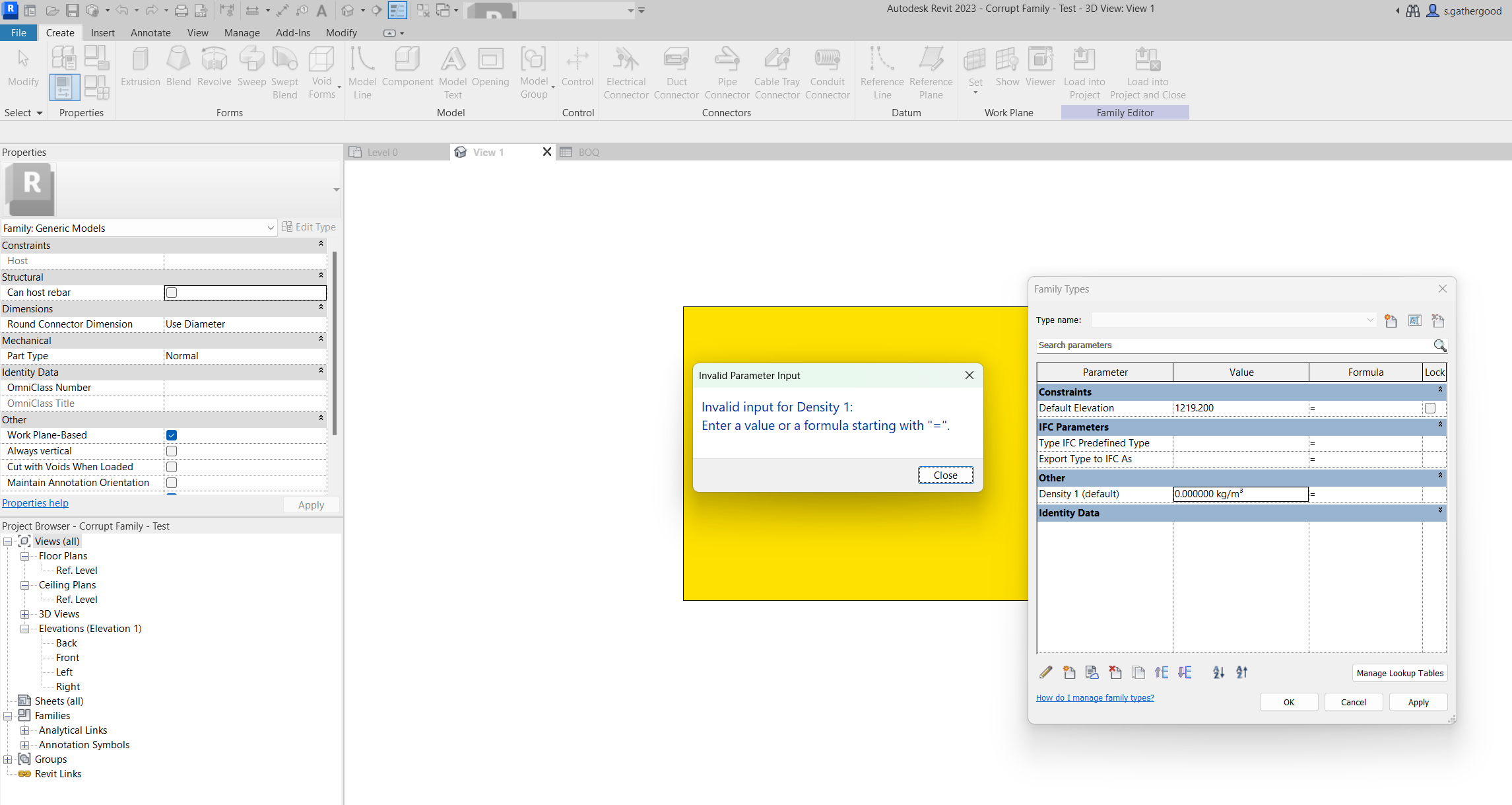 Unable to enter a value into density parameter...please help! - Autodesk Community