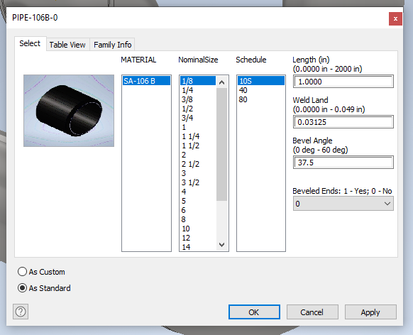 Tube and Pipe Run: Elbow Schedule does not match Pipe Schedule - Autodesk Community