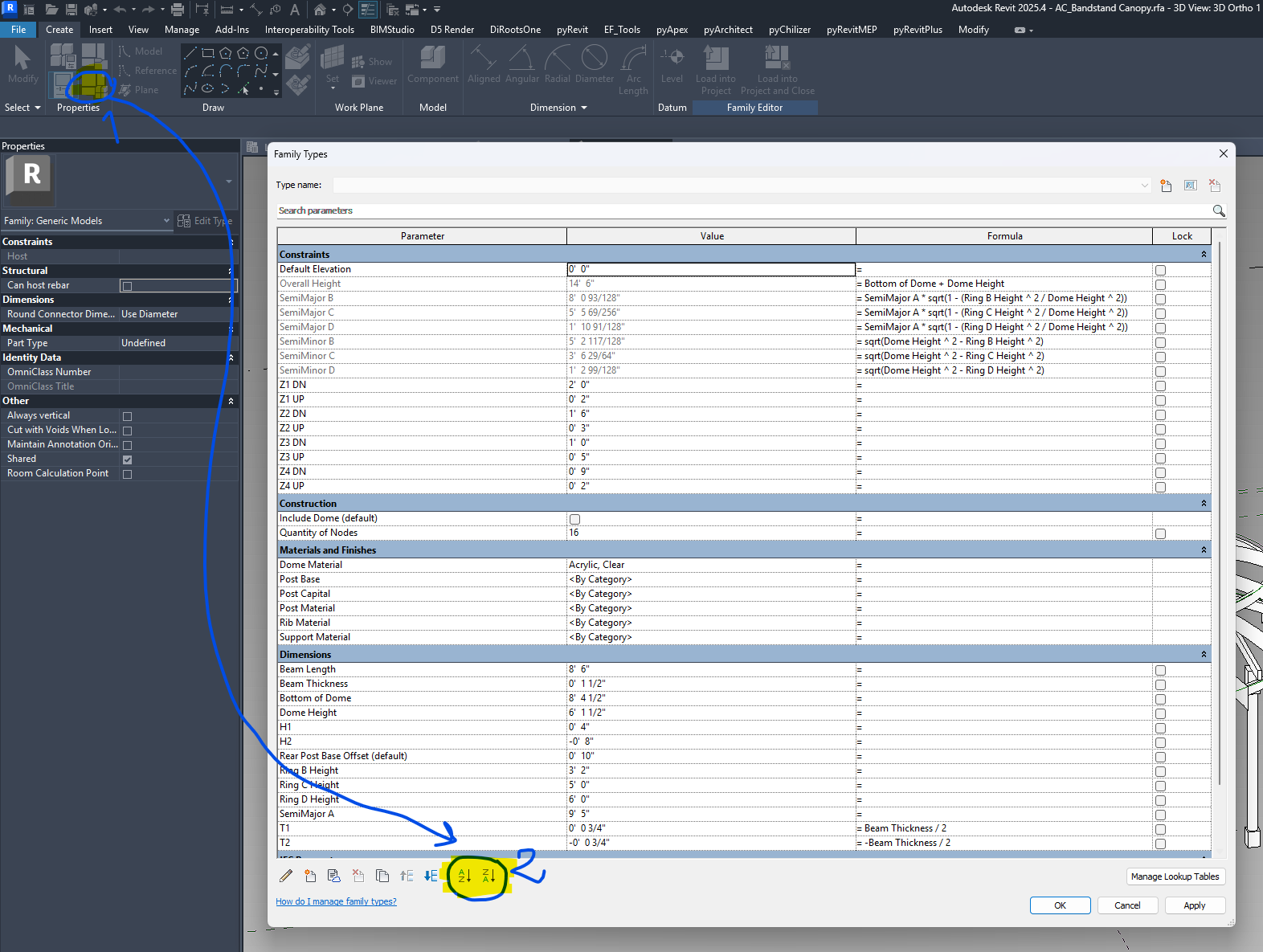Revitte özellikler penceresindeki kot sıralaması - Autodesk Community