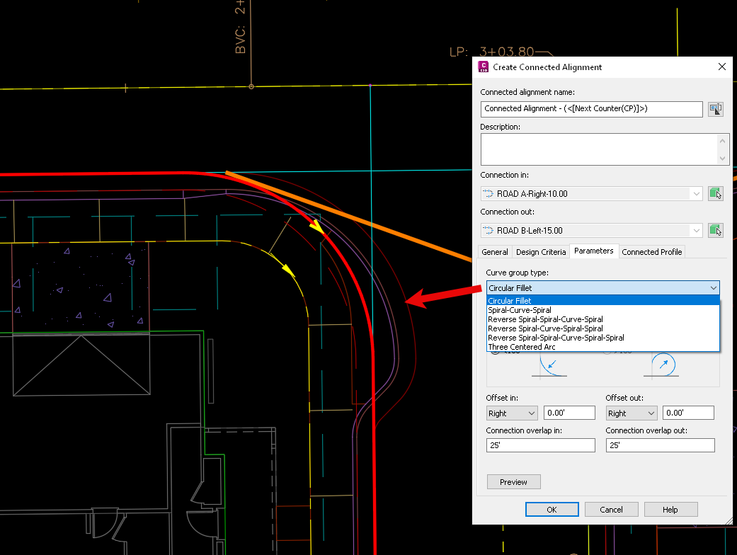 Create Connected Alignment parameters when.... - Autodesk Community