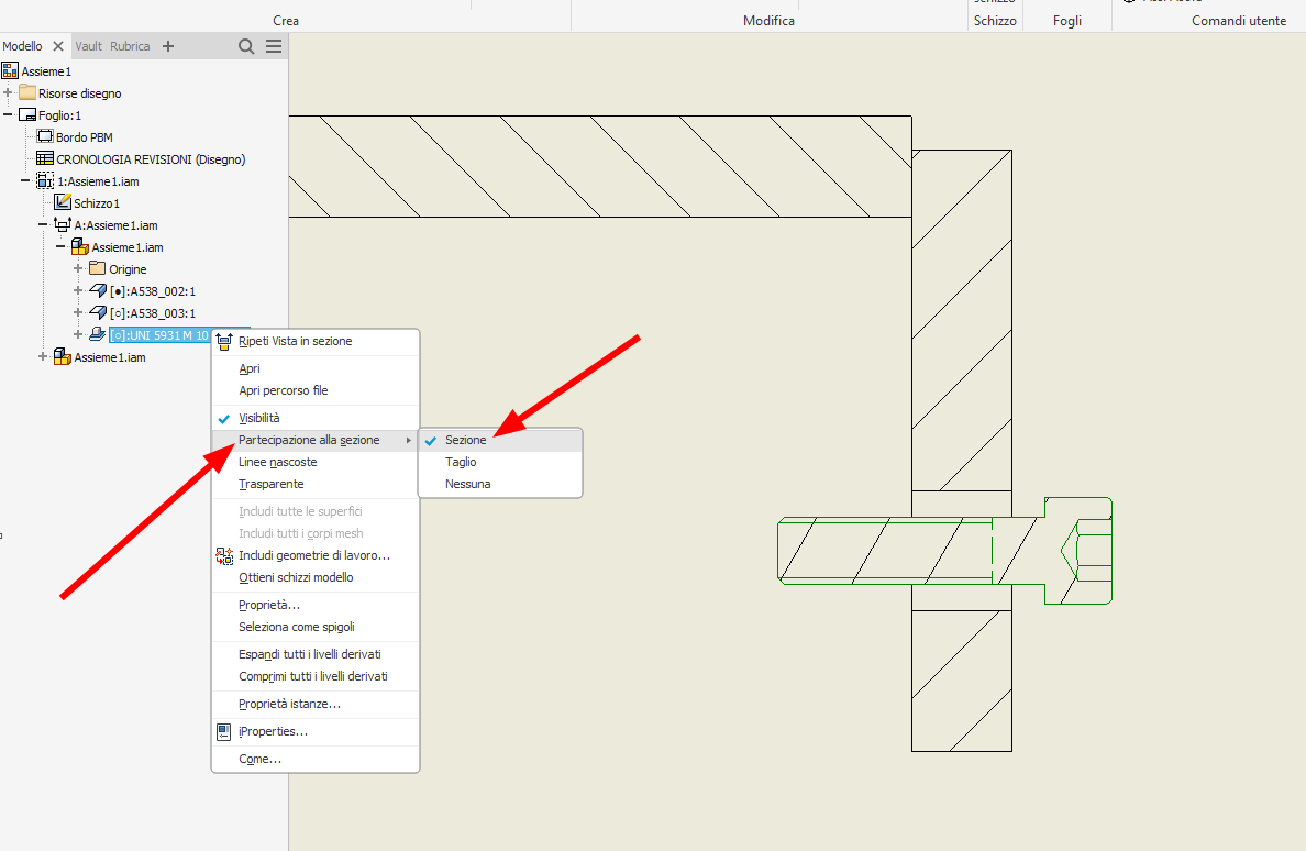 Section View not showing sectioned part on drawing (content center) - Autodesk Community