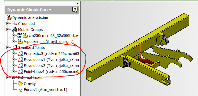 Solved Dynamic Simulation Calculate Cylinder Force Over Constrained Error Autodesk Community