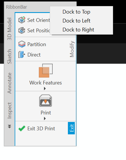 Missing Ribbon and Menus in 3D printing enviroment - Autodesk Community