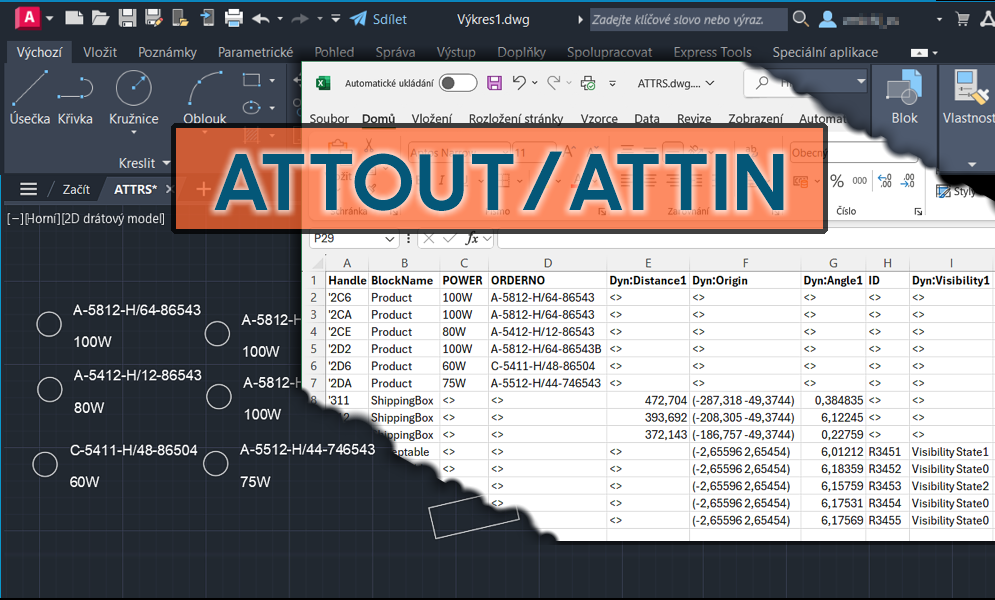 Manage AutoCAD block attributes in Excel using ATTOUT