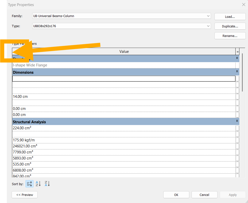 Missing Parameter Column in "Type Properties" when using "Edit Type" of ...