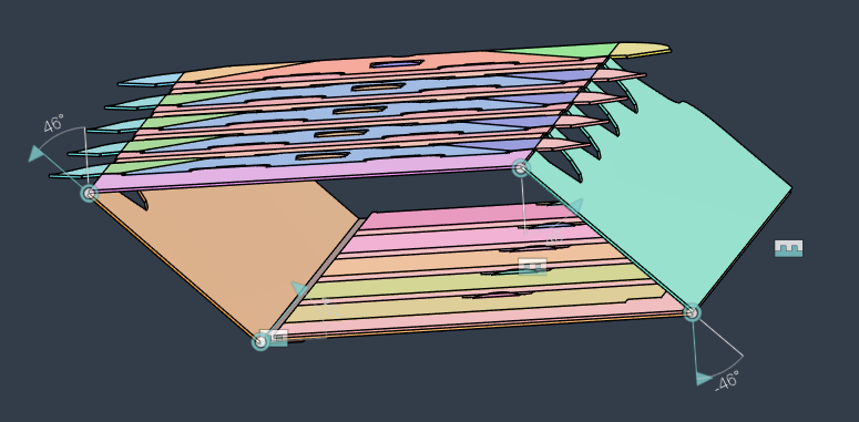 Revolute joints for cardboard display locking up when glue joint is ...
