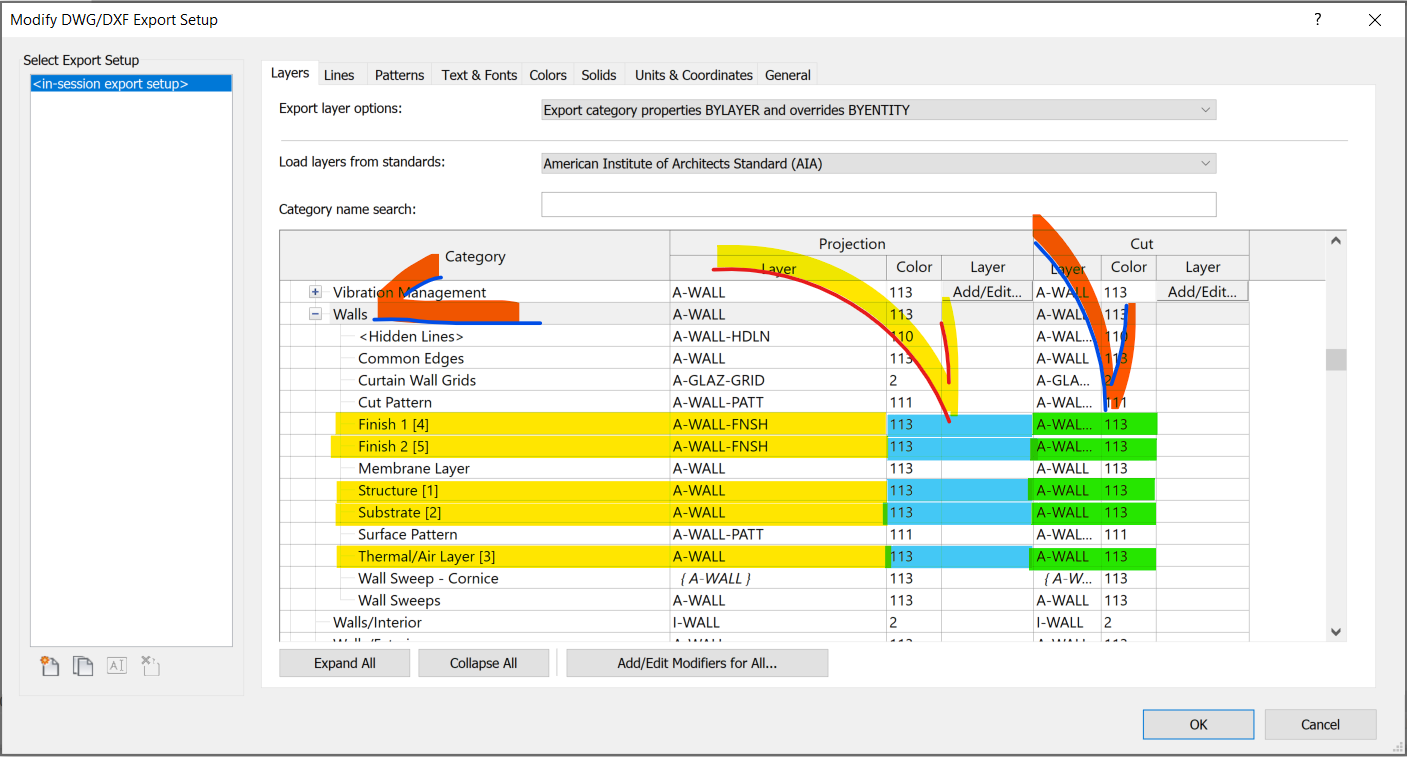Exporting Individual Sub Components In Walls To Different Layers In Autocad Autodesk Community